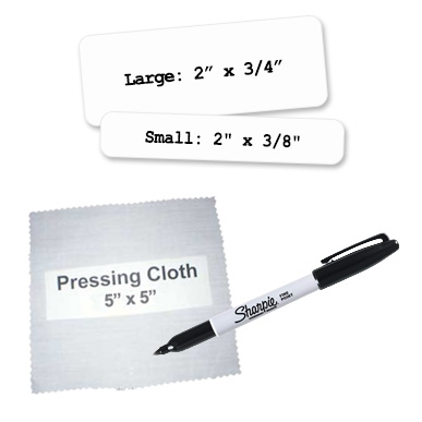 100 Blank White Iron-On Label Package - Iron-on MD Labels